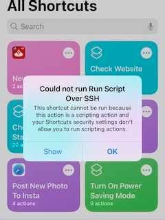 How To Fix Could Not Run Script Over SSH In IOS Shortcuts Flvyu