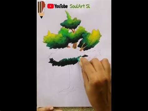 How To Draw And Color A Tree Check The First Comment Pastels Fyp Shorts Colourblending