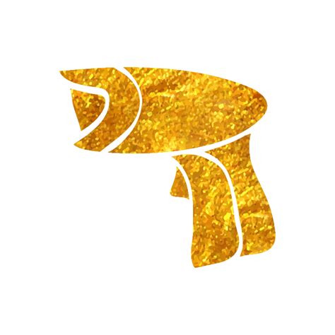 Hand Drawn Barcode Reader Icon In Gold Foil Texture Vector Illustration