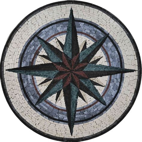 Viridis Compass Mosaic Medallion Compass Mozaico Mosaic
