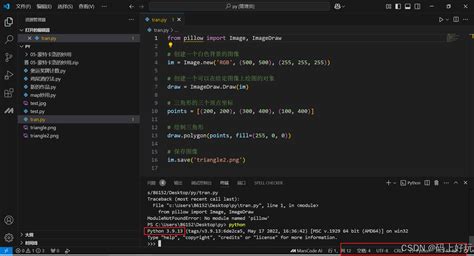 Vscode写python，遇到问题：modulenotfounderror No Module Named ‘pillow‘（已解决 避坑）