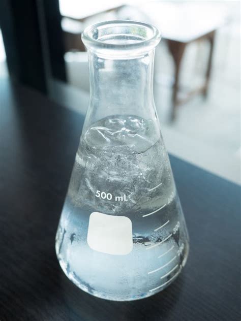 Lab Flask With Water And Ice Stock Photo Image Of Decoration Measure 76903214