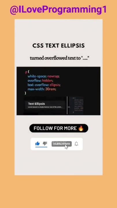 css text ellipsis made simple 🖋️📜 shorts 📚 master text overflow ellipsis with css in 60