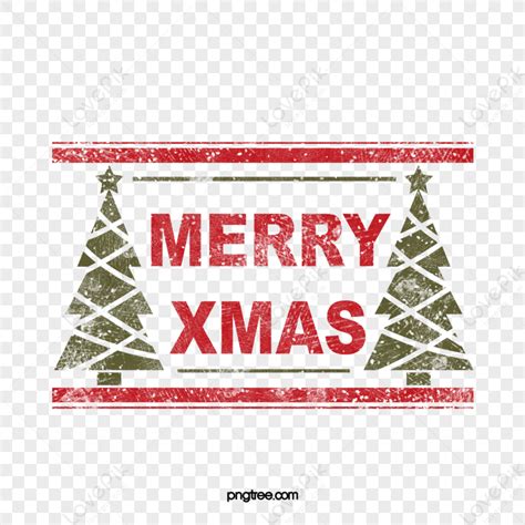 크리스마스 일러스트 트리 빈티지 기념 도장카드눈송이 Png 일러스트 무료 다운로드 Lovepik