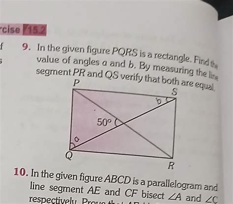 cise15.9. In the given figure PQRS is a rectangle. Find the value of an..