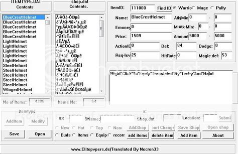 Release New Itemtypeandshopdat Translated Version Ragezone Mmo Development Forums