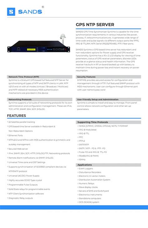 GPS NTP Server Model Name Number Syntime At 135000 In Chennai ID 2854304997848