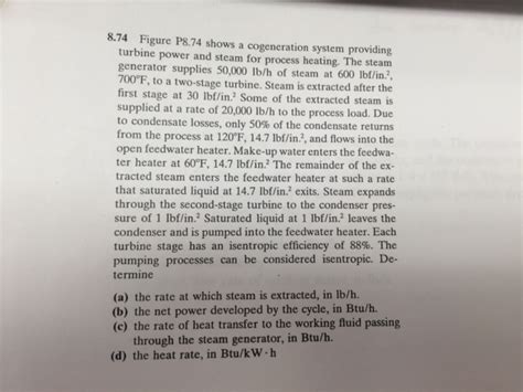 Figure P8 74 Shows A Cogeneration System Providing