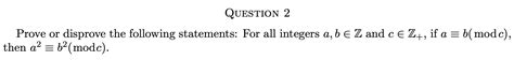 Solved Question Prove Or Disprove The Following Statements Chegg