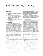 Lab Seed Viability And Testing Lab Seed Viability And Testing Objectives Learn Which