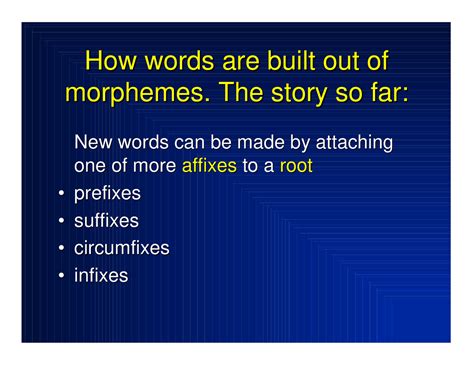 Introduction To Linguistics I Morphological Processes Ling 101 Docsity