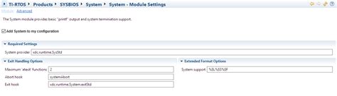 RTOS CC System Abort Hook Always Default Processors Forum Processors TI E E Support
