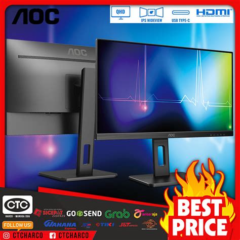 Promo Monitor LED AOC Q24P2C 24 IPS 1440p 75hz HDMI DP USB C Ergo Cicil 0 3x Jakarta Pusat