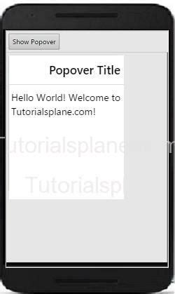 Ionic Popover Example Controller Animation Icon Backdrop