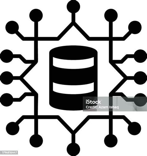기계 학습 데이터베이스 개념 Mldb 벡터 아이콘 디자인 예측 모델링 또는 적응 제어 기호 인공 지능 기호 신경 회로 스톡