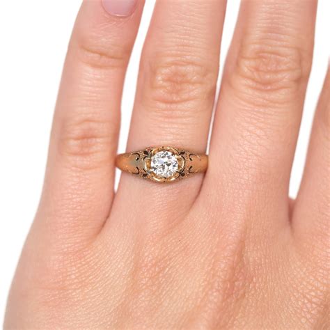 Gia Certified 52 Carat Diamond Yellow Gold Engagement Ring For Sale At