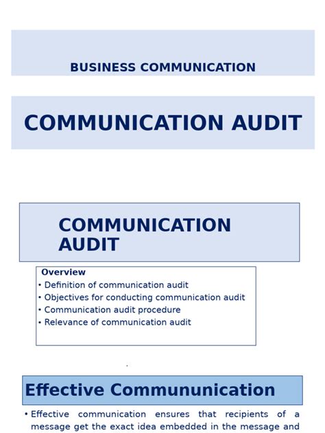 Communication Audit For Organizational Efficiency Pdf Communication