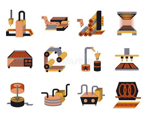 Flat Color Icons For Food Processing Stock Illustration Illustration Of Brewing Indoors