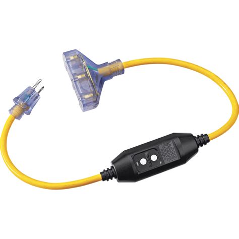 Prime Wire And Cable Inline Gfci Lighted Triple Tap Adapter 3ft 123