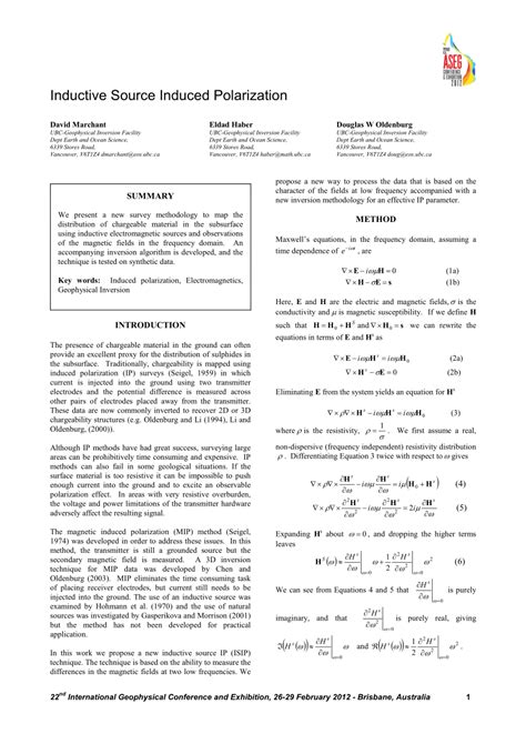Pdf Inductive Source Induced Polarization