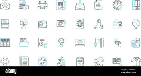 Business Model Linear Icons Set Innovation Strategy Sustainability Profitability