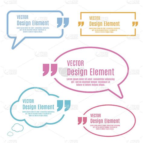 一组引号演讲气泡。引用标志图标。