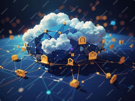 Premium Ai Image Seamless Data Flow Cloud Computing Technology Concept