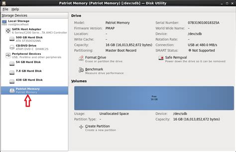 Create An Ext2 Fs In Linux Via Gui Disk Utility Centos 63 64bit