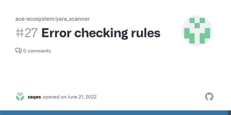 Error Checking Rules · Issue 27 · Ace Ecosystemyarascanner · Github