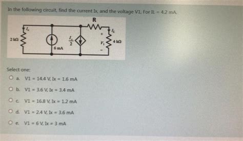 Solved In The Following Circuit Find The Current Ix And Chegg Com
