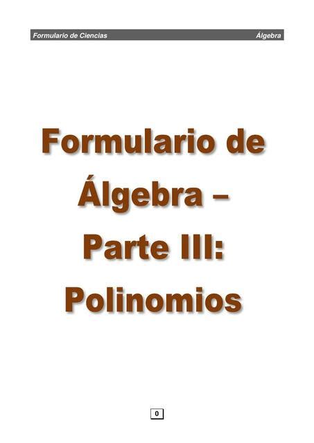 Álgebra Iii Polinomios Study Ingeniería Udocz