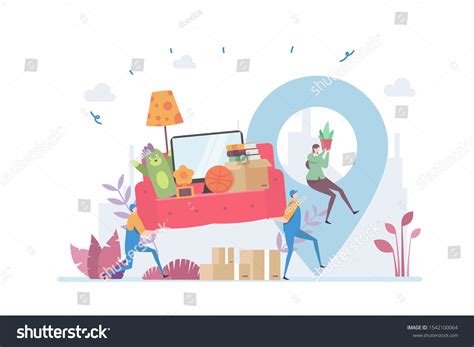 Moving Out Vector Illustration Concept Showing Stock Vector Royalty