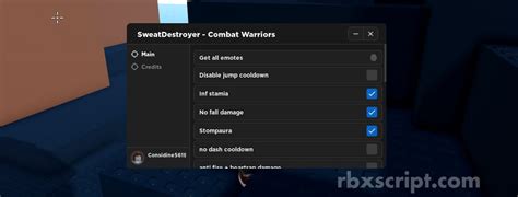 Combat Warriors No Fall Damage Get All Emotes No Cooldown Scripts RbxScript
