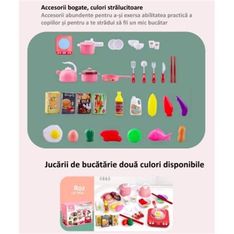 Комплект кухненски играчки за деца Oem 36 бр Симулация на кухня за готвене Ролева игра Розов
