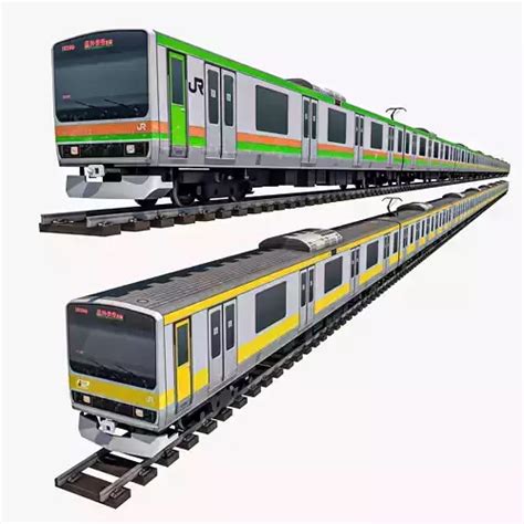 3d Model Jr East E231 Train Series Tokyu Japan Railway Vr Ar Low