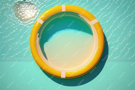 Premium Photo Water Pool Summer Background With Yellow Pool Float