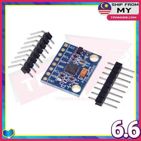 Mpu 6050 Gy 521 3 Axis Gyro Accelerometer Sensor Module Arduino Lazada