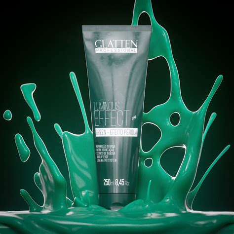Glatten Máscara Matizadora Luminous Effect Green Efeito Pérola