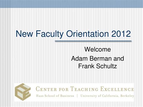 Ppt New Faculty Orientation 2012 Powerpoint Presentation Free