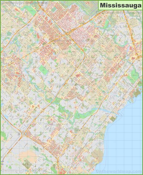 Large Detailed Map Of Mississauga