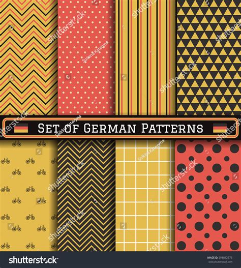 Set German Patterns 8 Different Coloring Stock Vector Royalty Free