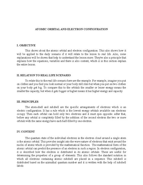 Atomic Orbital And Electron Configuration Atomic Orbital And Electron