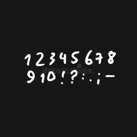 Handwritten Numbers Vector Lettering Abstract Text Illustration Stock