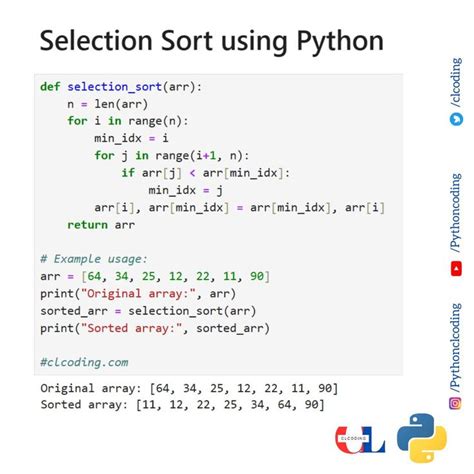 python coding on instagram selection sort in 2025 data science learning learn computer
