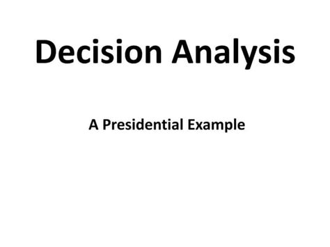 Decision Analysis Ppt