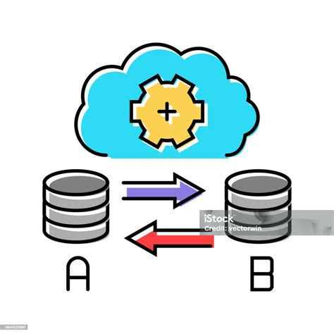 replication database color icon vector illustration stock illustration