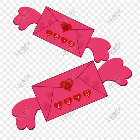 발렌타인 데이 만화 손으로 그린 사랑 봉투 Png 일러스트 무료 다운로드 Lovepik