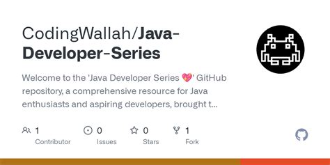 GitHub CodingWallah Java Developer Series Welcome To The Java