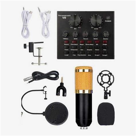 BM Condenser Microphone Set With V Sound Card Daraz Com Np