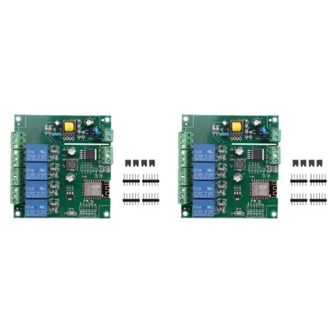 2X ESP8266 ESP 12F WIFI Relay Module 4Channel AC90 250V DC7 30V 5V Delay Re B4N3 22 79